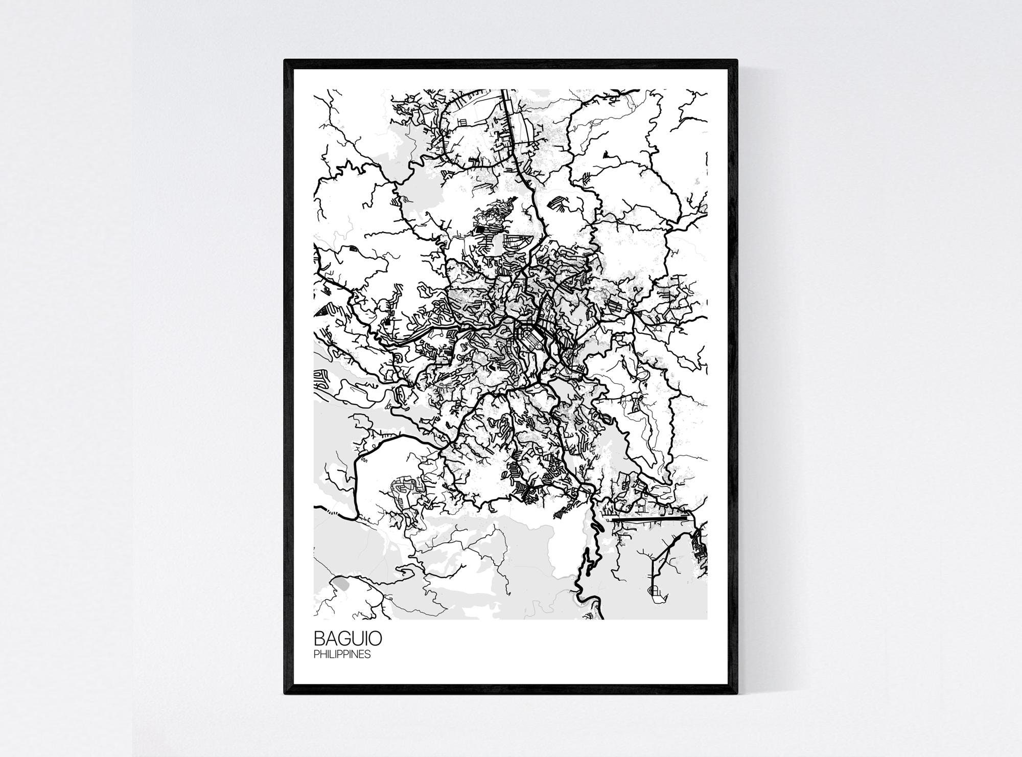 Baguio Philippines Map Art Print Many Styles Art Quality | Etsy