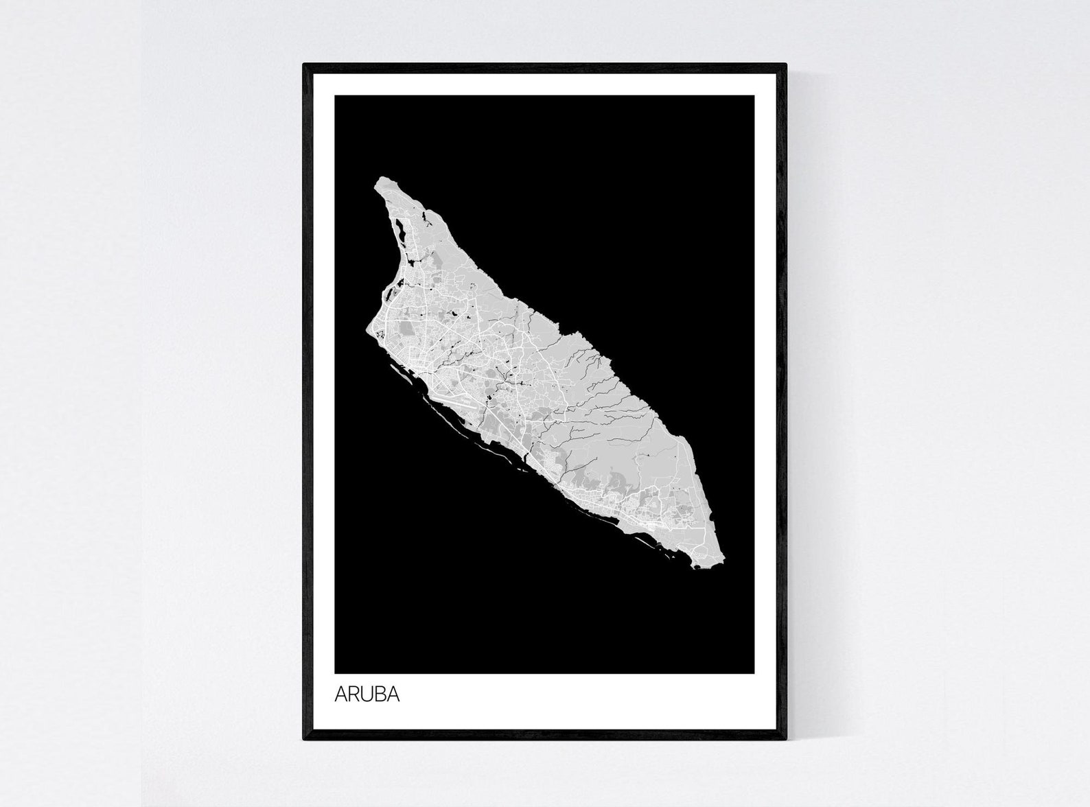 Aruba Map Art Print Many Styles 350gsm Art Quality Paper | Etsy