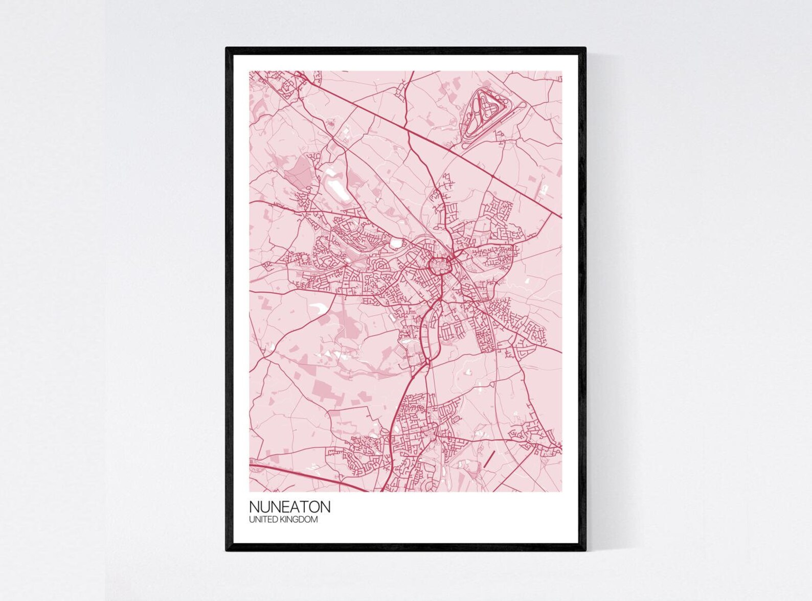 Nuneaton United Kingdom City Map Art Print Many Colours | Etsy