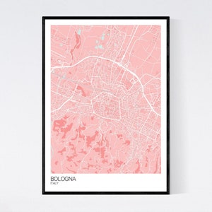 Bologna, Italy Map Art Print Many Colours Art Quality Paper Fast ...