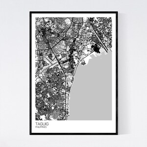 Taguig Philippines Map Art Print Many Styles Art Quality - Etsy