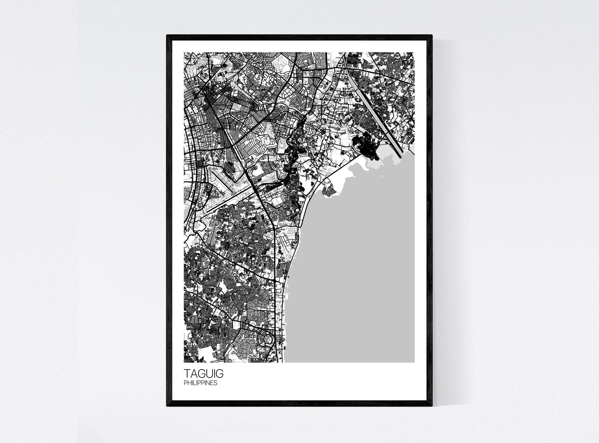 Taguig Philippines Map Art Print Many Styles Art Quality | Etsy