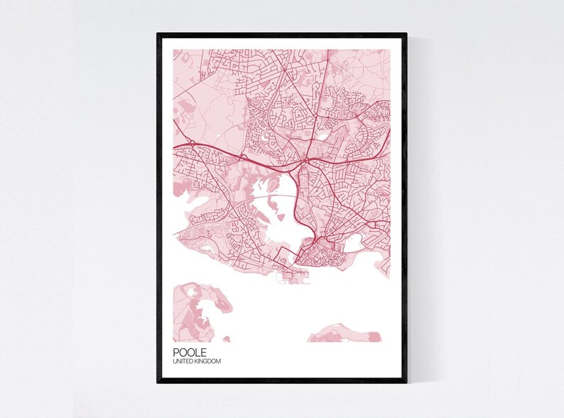 Poole United Kingdom City Map Art Print Many Colours | Etsy