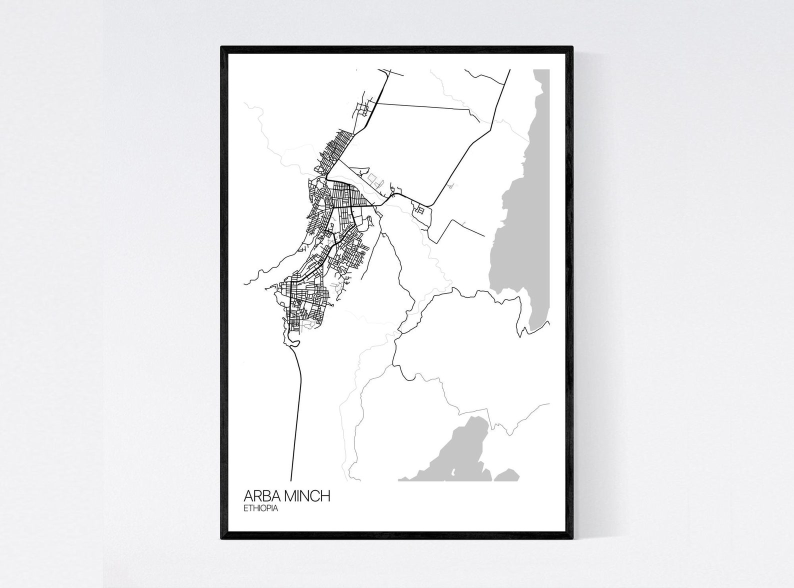 Arba Minch Ethiopia Map Art Print Many Styles Art Quality | Etsy