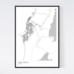 Arba Minch Ethiopia Map Art Print Many Styles Art Quality - Etsy