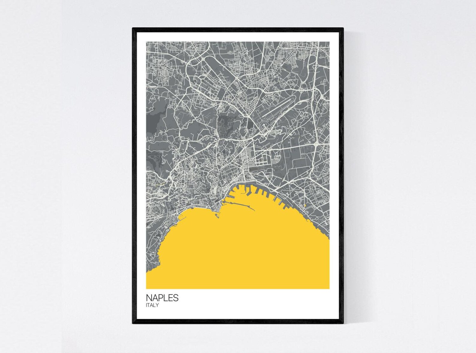 Naples Italy Map Art Print Many Colours 350gsm Art | Etsy