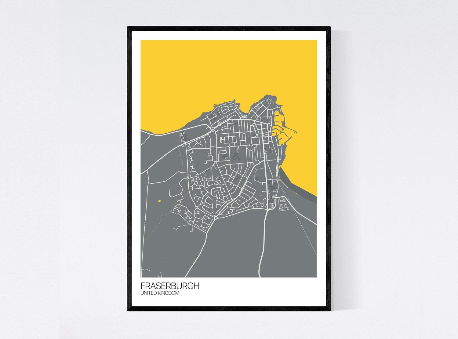 Fraserburgh Scotland City Map Art Print Many Styles | Etsy