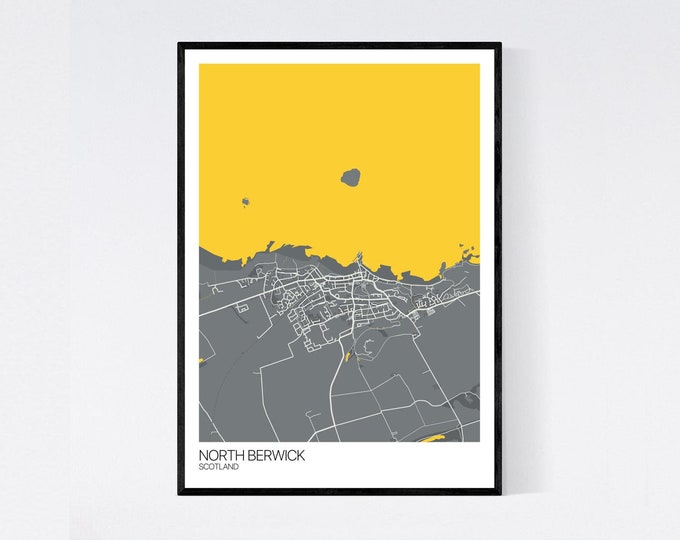 North Berwick, Scotland Map Art Print Many Styles 350gsm Art Quality ...