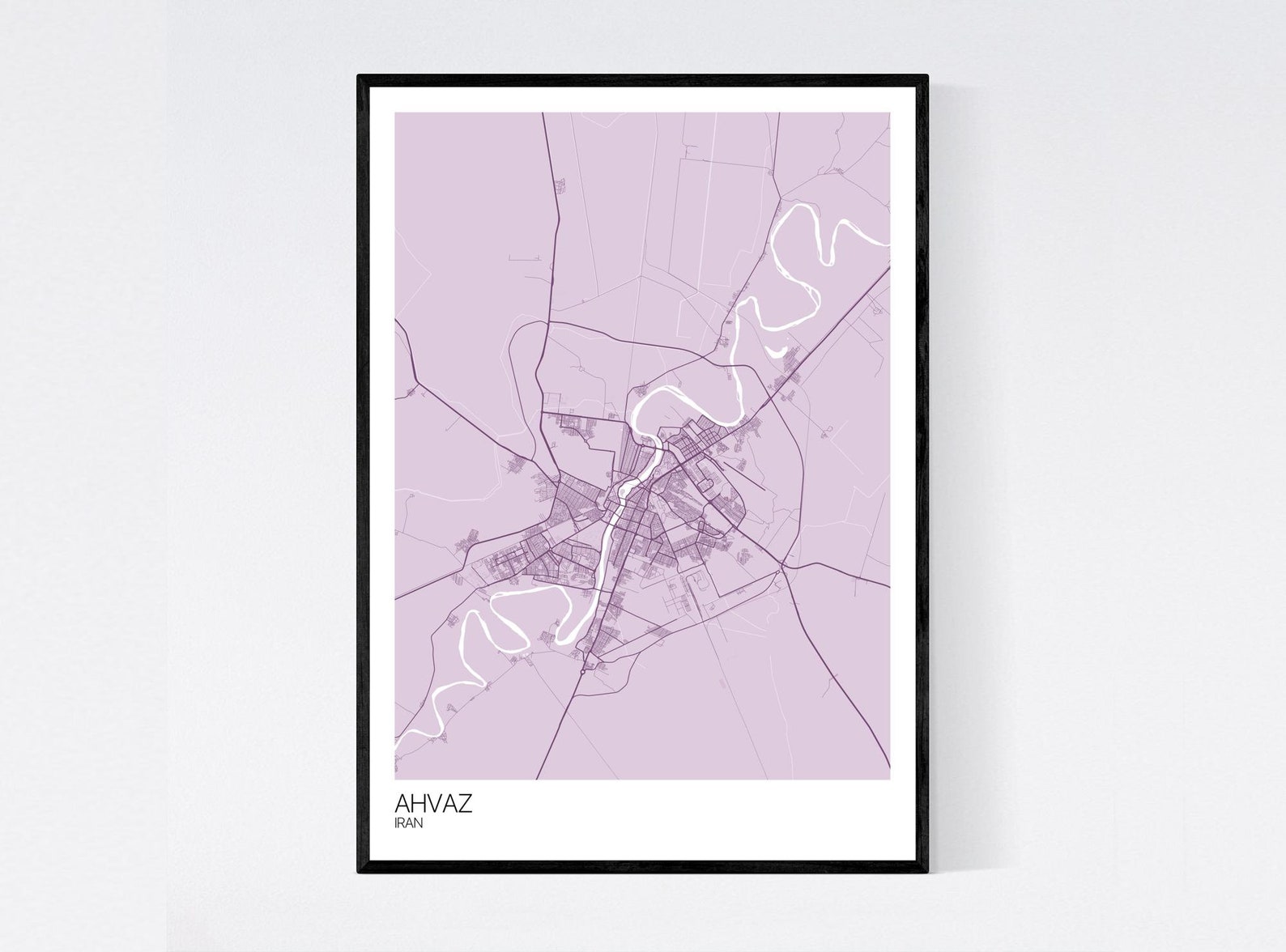 Ahvaz Iran Map Art Print Many Styles Art Quality Paper - Etsy