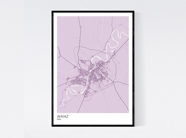 Ahvaz Iran Map Art Print Many Styles Art Quality Paper - Etsy