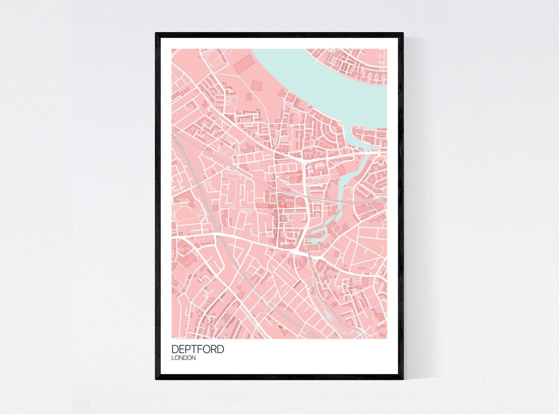 Deptford London Map Art Print Many Colours 350gsm Art | Etsy