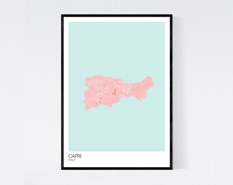 Old Capri Italy Map 1903 Vintage Tyrrhenian Sea Island Atlas - Etsy