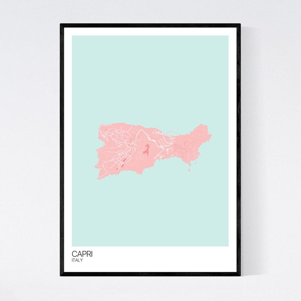 Map of Capri Italy - Etsy