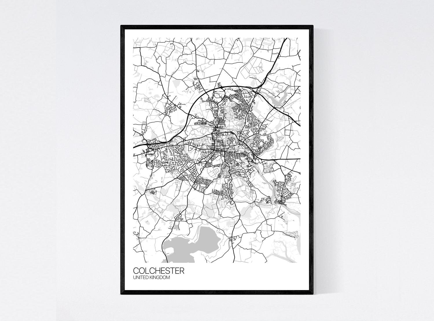 Colchester United Kingdom City Map Art Print Many Styles - Etsy UK