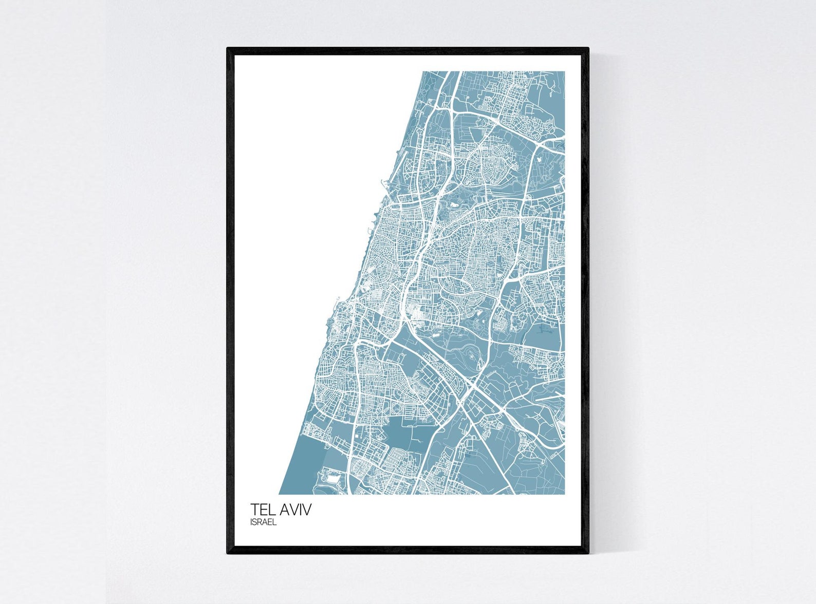 Tel Aviv Israel Map Art Print Many Colours 350gsm Art - Etsy