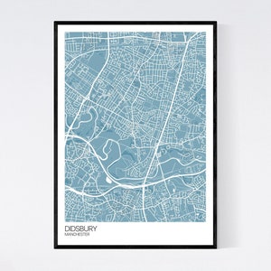 Didsbury, United Kingdom Map Print - Many Colours - Fast Delivery ...