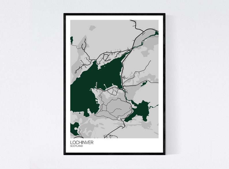 Lochinver Scotland Map Art Print Many Colours 350gsm Art - Etsy