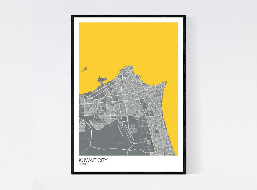 Kuwait City, Kuwait Map Art Print Many Styles Art Quality Paper Fast ...