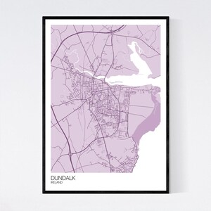Dundalk City Map Art Print Many Styles 350gsm Art Quality Paper Fast ...