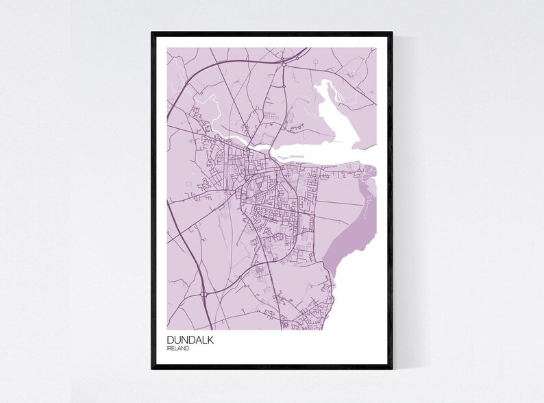 Dundalk City Map Art Print Many Styles 350gsm Art Quality | Etsy
