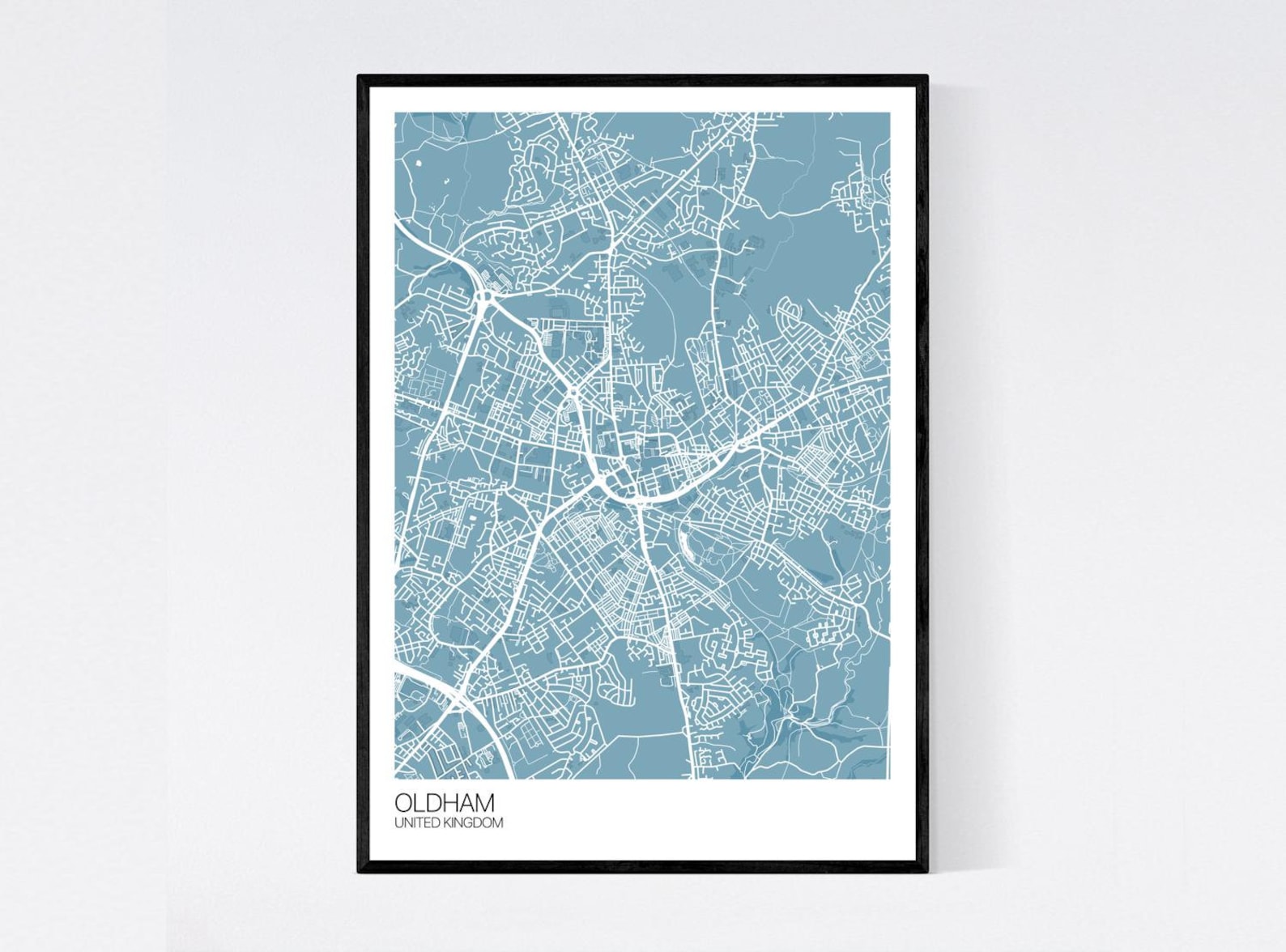 Oldham United Kingdom City Map Art Print Many Colours | Etsy