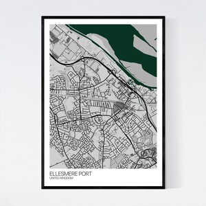 Ellesmere Port United Kingdom Map Print Many Colours Fast - Etsy