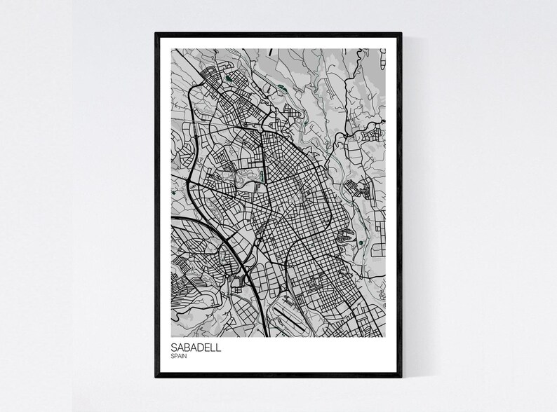 Sabadell Spain Map Art Print Many Colours Art Quality | Etsy