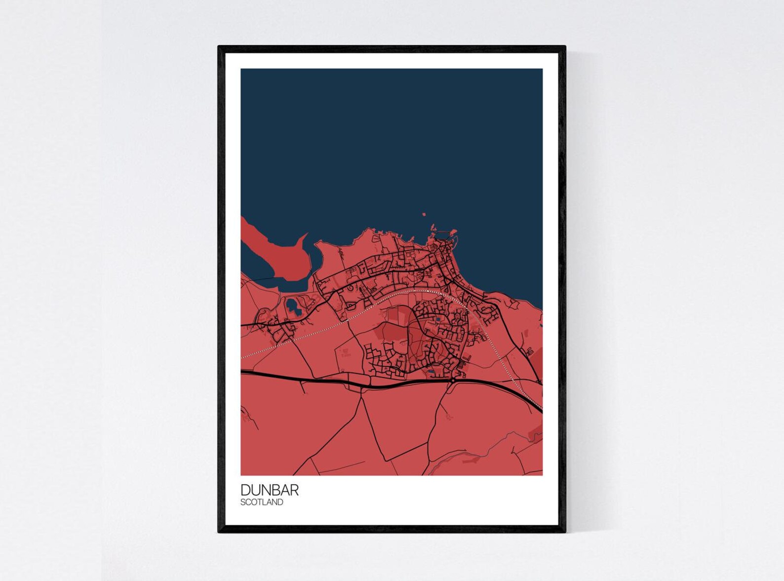 Dunbar Scotland Map Art Print Many Styles 350gsm Art - Etsy