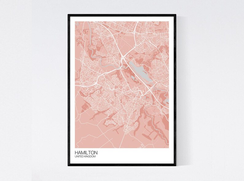 Hamilton Scotland City Map Art Print Many Styles 350gsm - Etsy