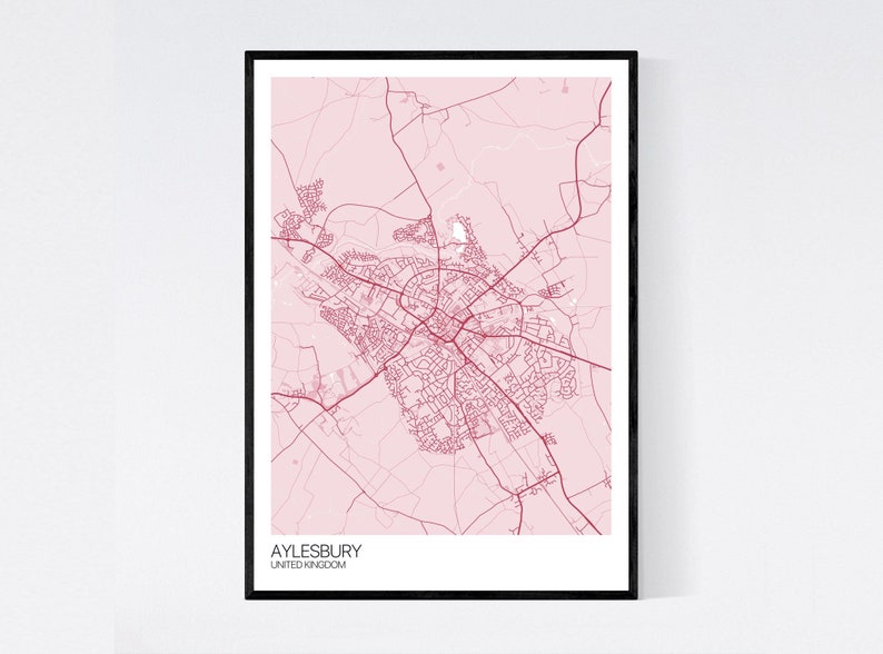 Aylesbury United Kingdom Map Print Many Colours Fast - Etsy