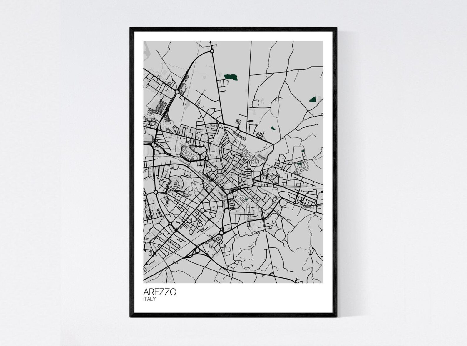 Arezzo Italy Map Art Print Many Colours Art Quality Paper - Etsy