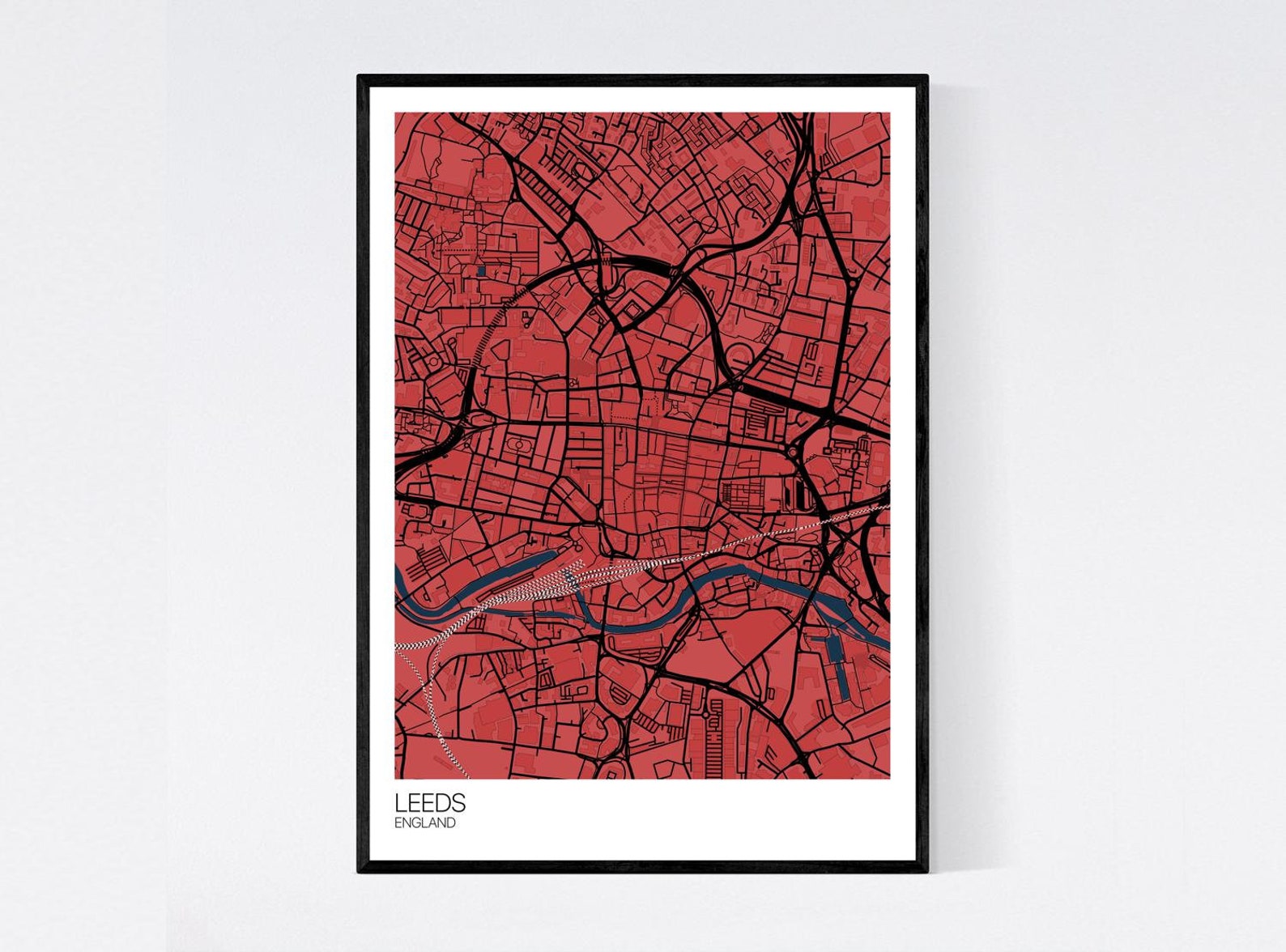 Leeds City Centre Map Art Print Many Colours 350gsm Art | Etsy UK