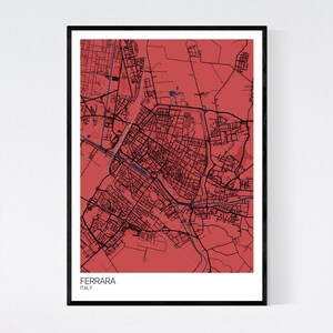 Ferrara, Italy Map Art Print Many Colours Art Quality Paper Fast ...