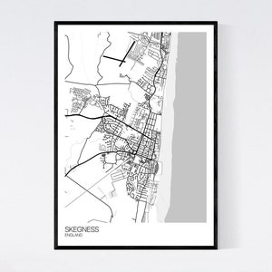 Skegness England Map Art Print Many Styles 350gsm Art - Etsy