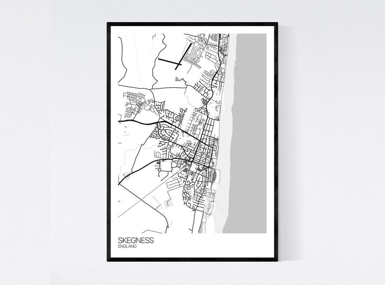 Skegness England Map Art Print Many Styles 350gsm Art - Etsy