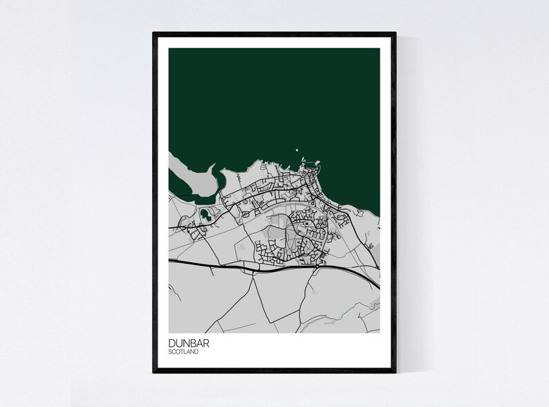 Dunbar Scotland Map Art Print Many Styles 350gsm Art - Etsy
