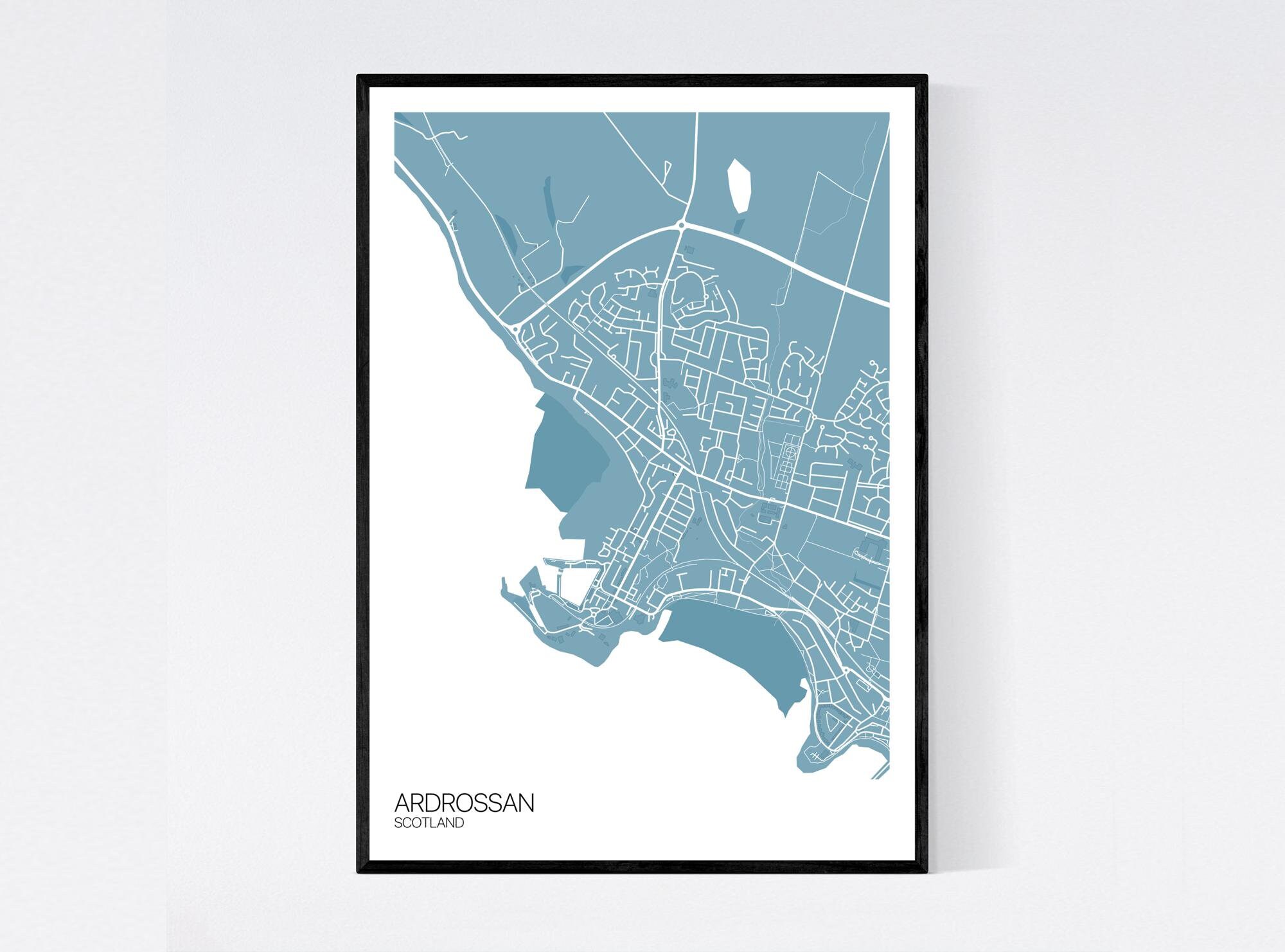 Ardrossan Scotland Map Art Print Many Colours 350gsm Art - Etsy UK
