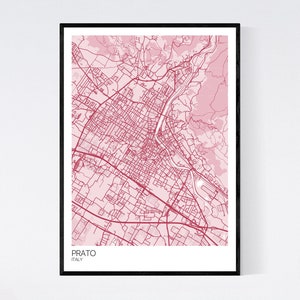 Prato, Italy Map Art Print Many Colours 350gsm Art Quality Paper Fast ...