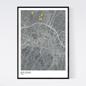Bologna, Italy Map Art Print Many Colours Art Quality Paper Fast ...