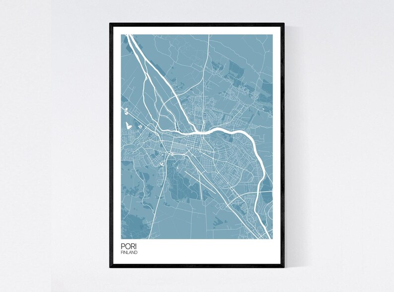 Pori Finland Map Art Print Many Colours 350gsm Art | Etsy