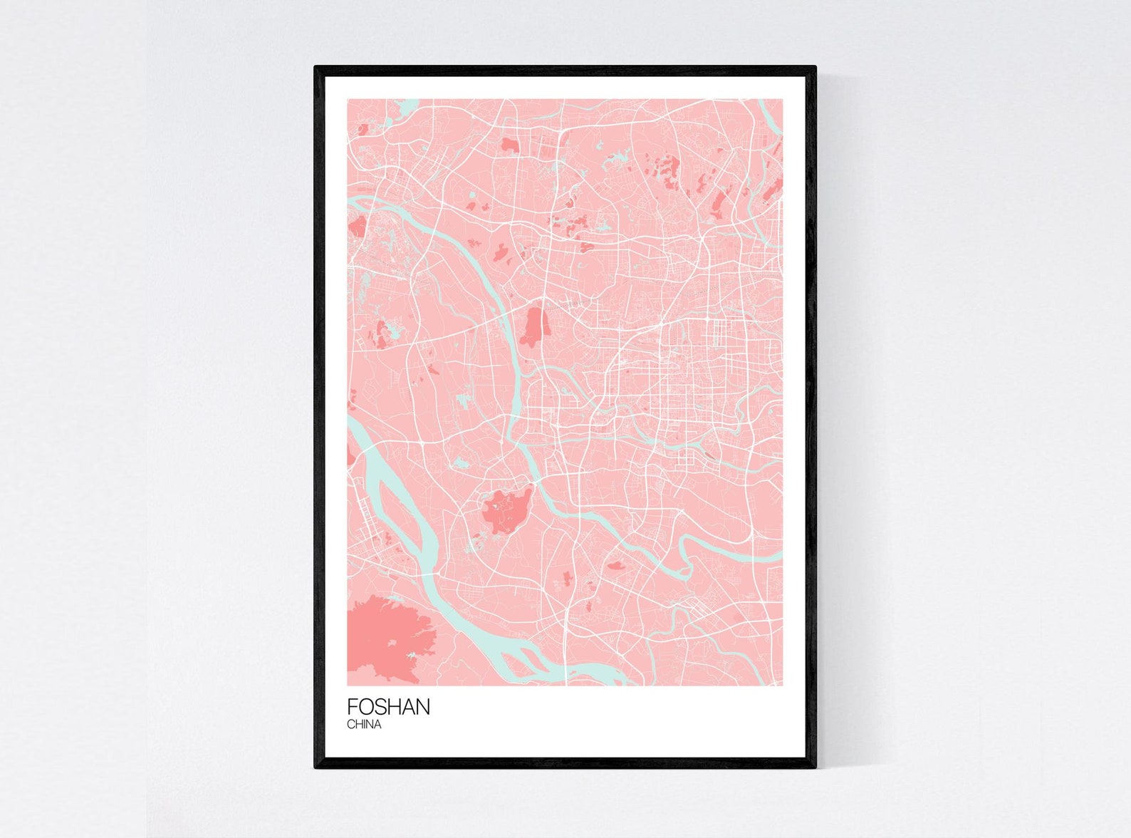 Foshan China Map Art Print Many Styles Art Quality Paper | Etsy