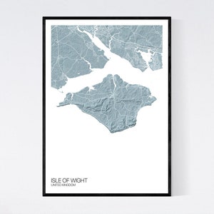 Isle of Wight Topographic Map Print Many Colours Fast Delivery Custom ...
