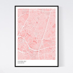 Didsbury, United Kingdom Map Print - Many Colours - Fast Delivery ...