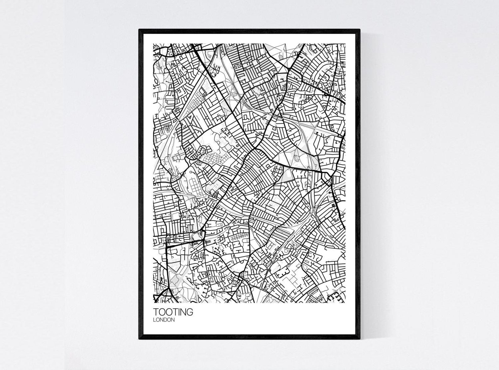 Tooting London Map Art Print Many Colours 350gsm Art - Etsy UK