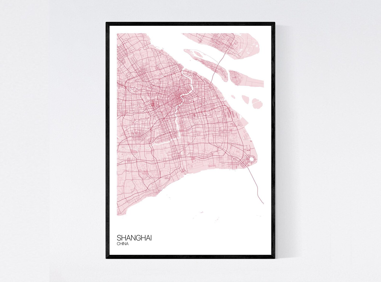 Shanghai China Map Art Print Many Styles Art Quality | Etsy