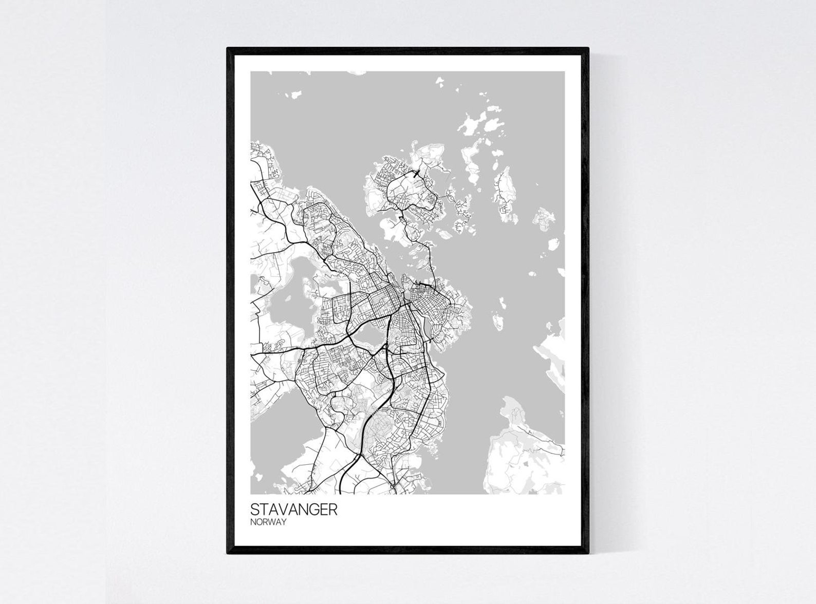 Stavanger Norway Map Art Print Many Colours 350gsm Art | Etsy