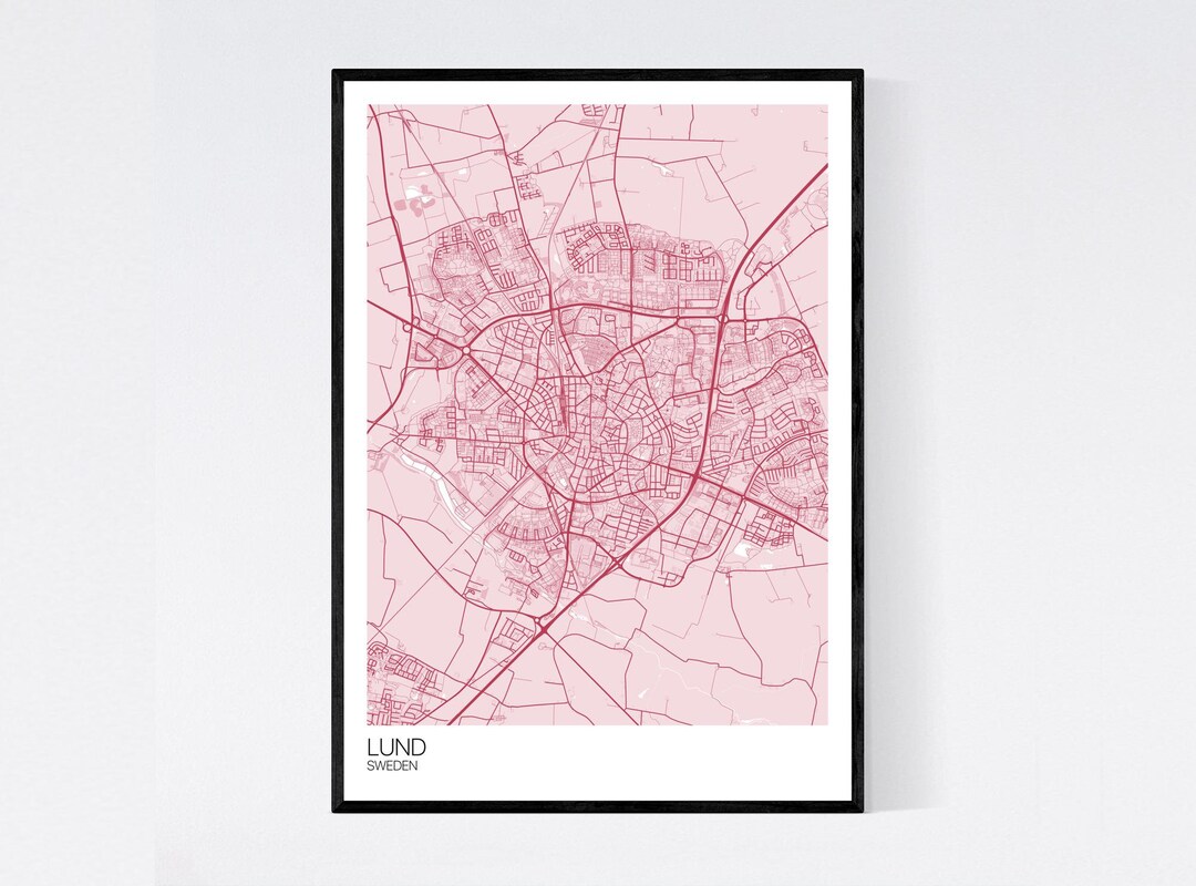 Lund, Sweden Map Art Print - Many Styles - 350gsm Art Quality Paper ...