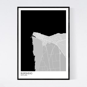 Burghead, Scotland Map Art Print Many Styles 350gsm Art Quality Paper ...