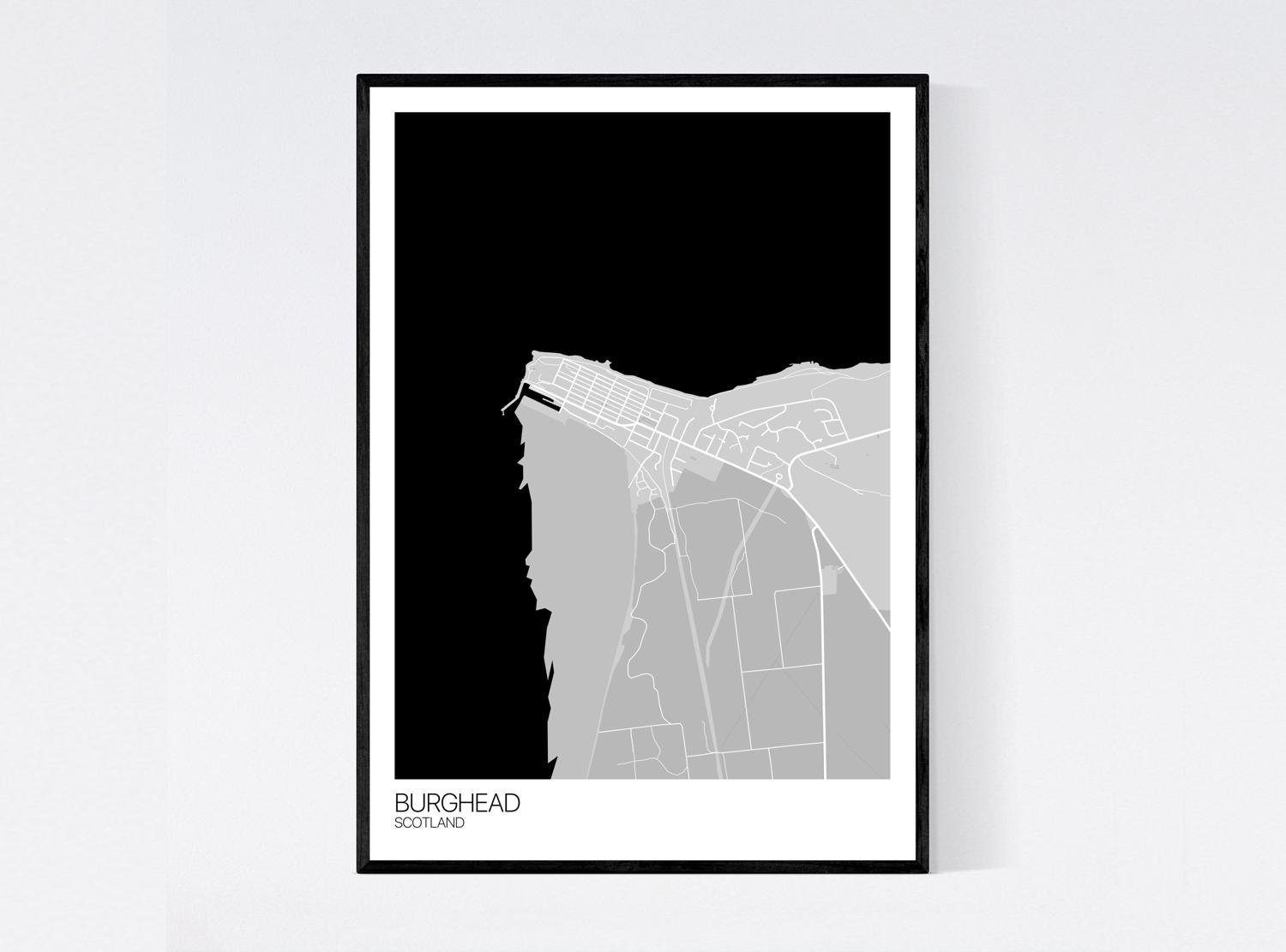 Burghead Scotland Map Art Print Many Styles 350gsm Art - Etsy UK