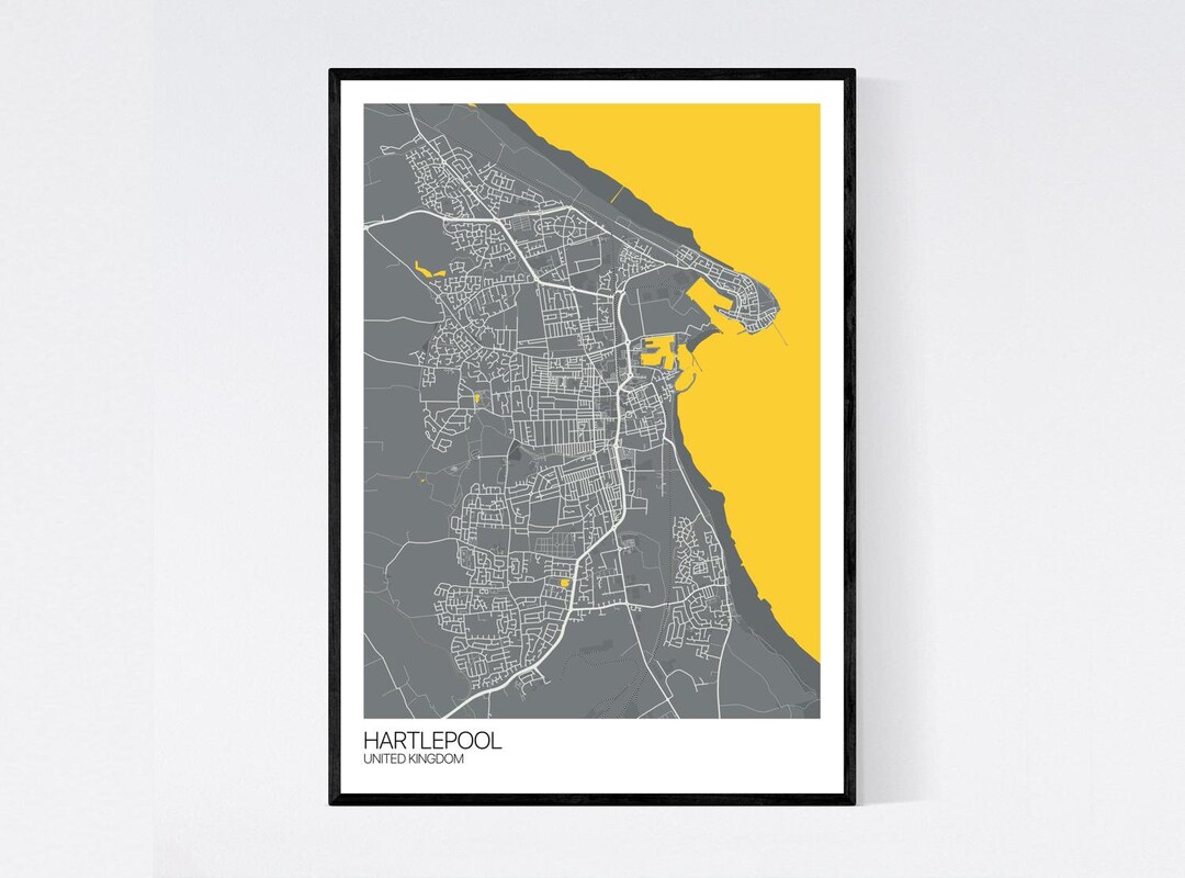 Hartlepool, United Kingdom Map Print - Many Colours - Fast Delivery ...